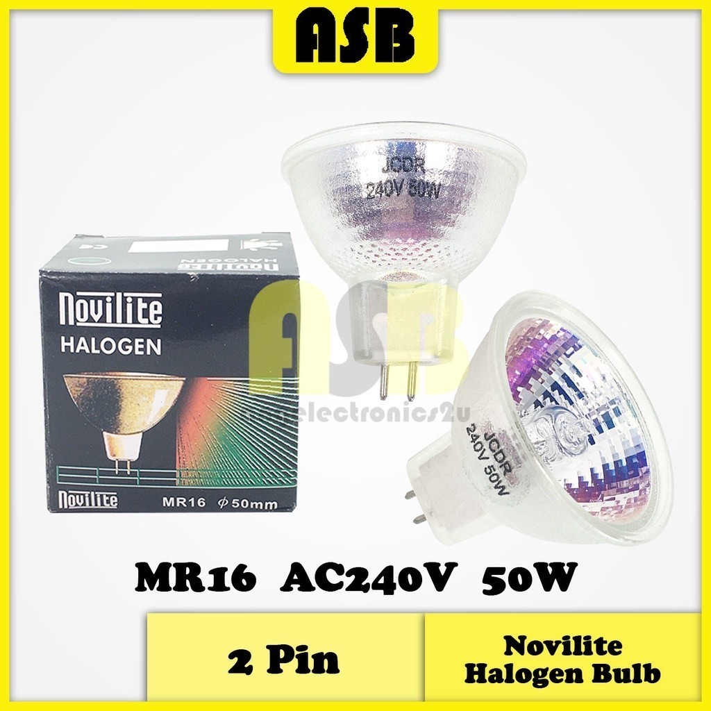 (1pc) Novilite Halogen Bulb 2 Pin ( AC 240V ) ( MR11 / MR16 / GU10 ...