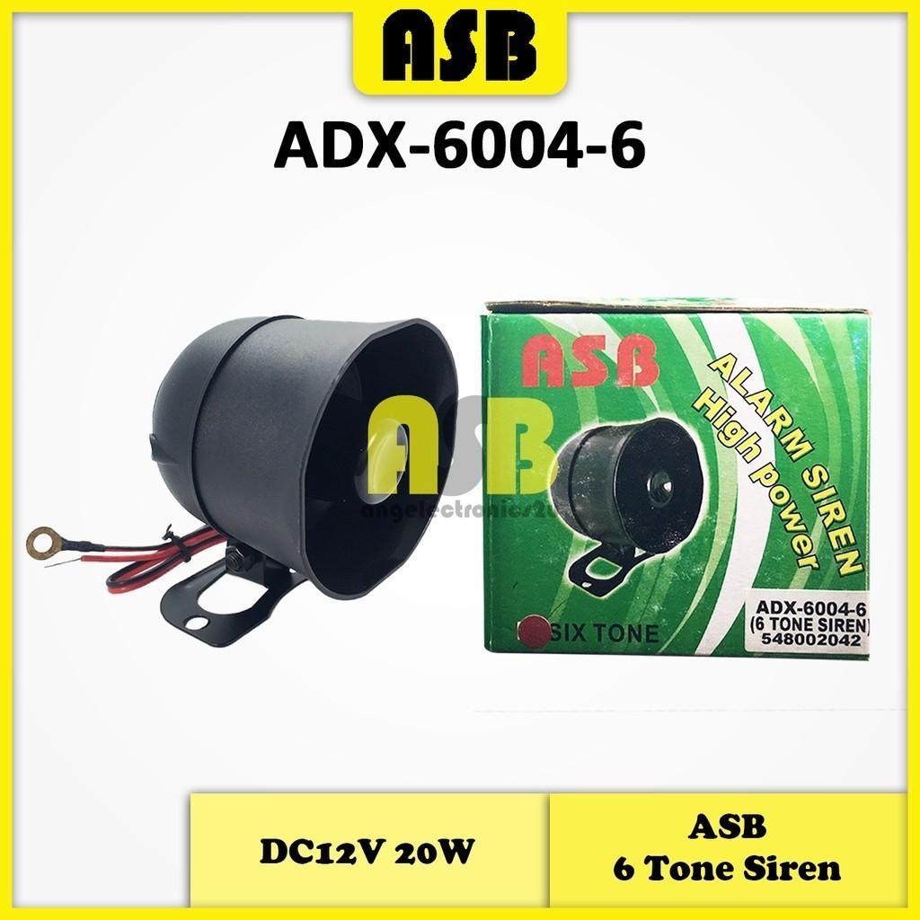 (1pc) ASB 1 / 6 Tone 12V House Security Alarm System Electronic Siren ...