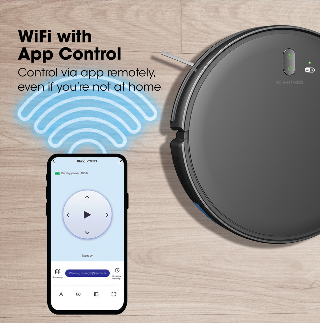 KHIND Vakum Robotik | Smart WIFI Robotic Vacuum VC9E21 | Shopee Malaysia