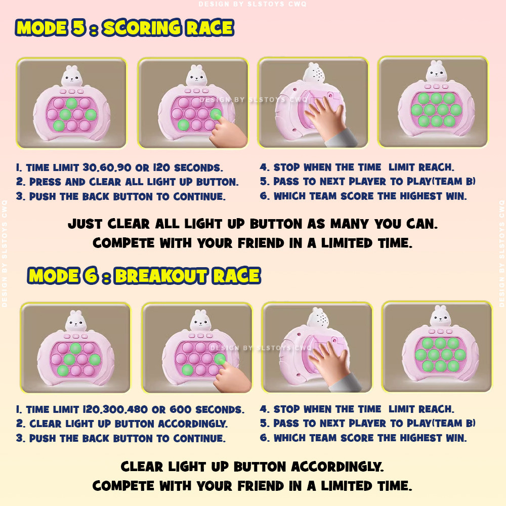 [ Display Screen ] 999 Level Pop It Electronic Quick Game Speed Push ...