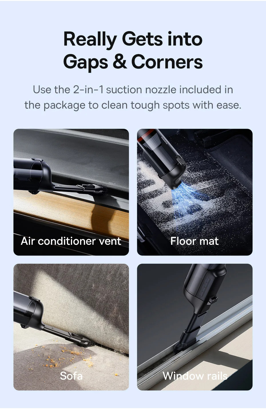 Baseus A5 Air 12000Pa Car Wireless Vacuum Cleaner Cordless Vehicle ...