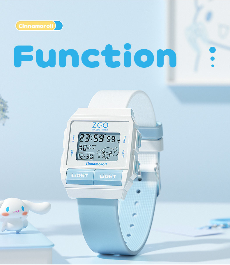 ZGO x Sanrio Cinnamoroll Digital Waterproof Sports Electronic Junior ...