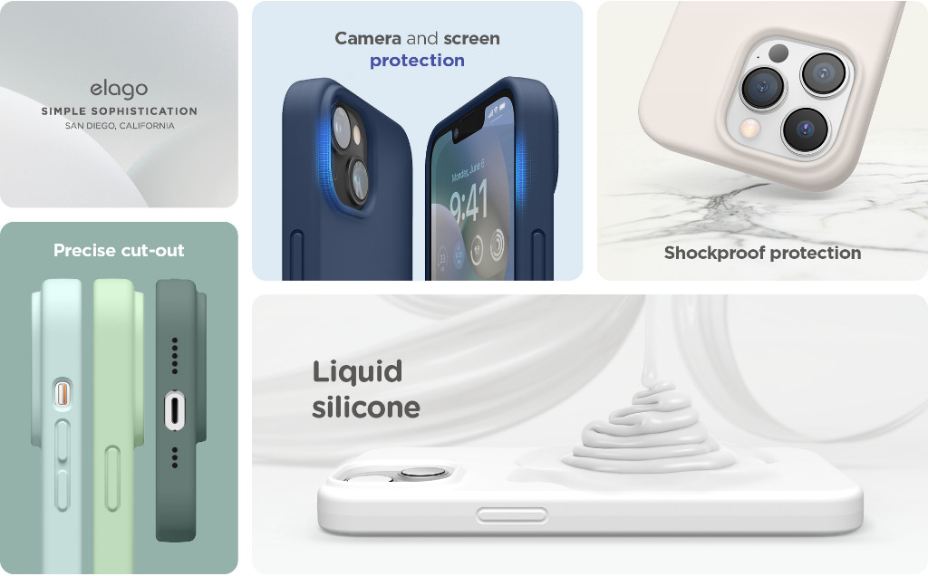 elago iP14 Pro Compatible for iPhone 14 Pro Case, Liquid Silicone Case ...