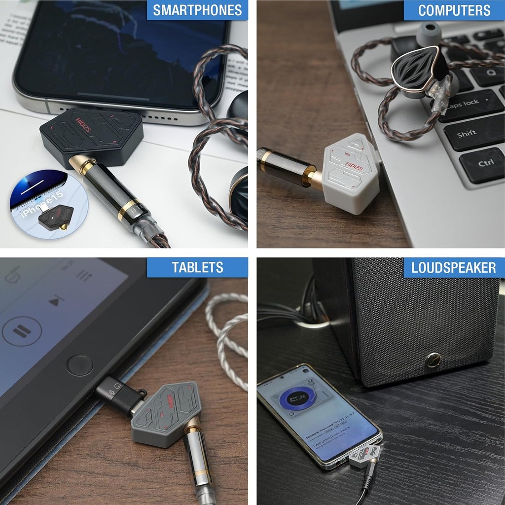 Hidizs SD2 DAC Dongle AMP, Type C Adapter to 3.5mm Female Headphone ...