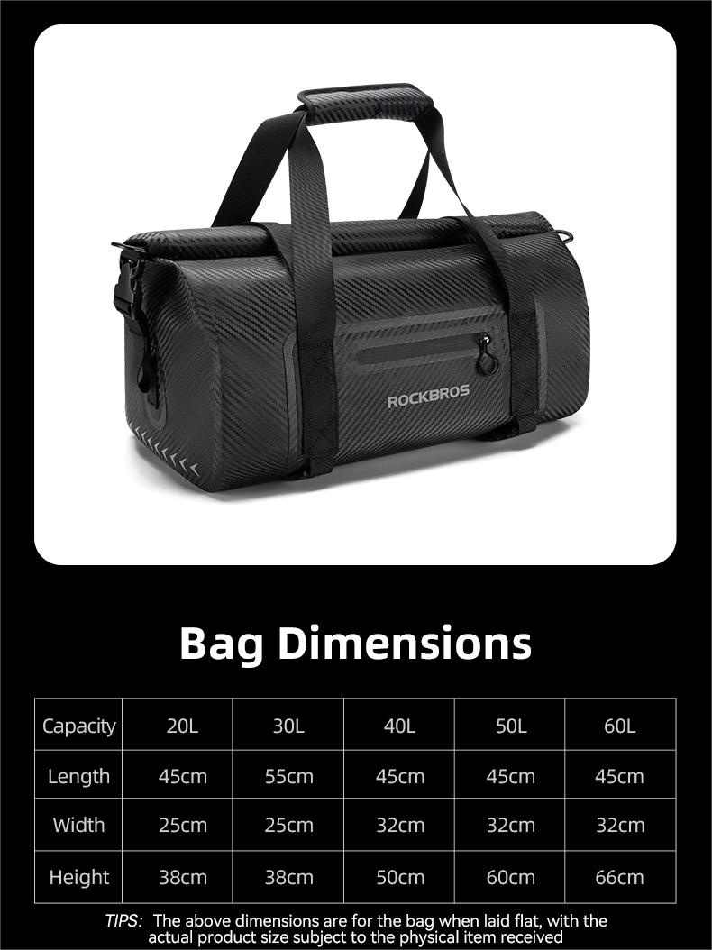 ROCKBROS Motorcycle 20L/30L/40L/50L/60L Large Capacity Waterproof ...