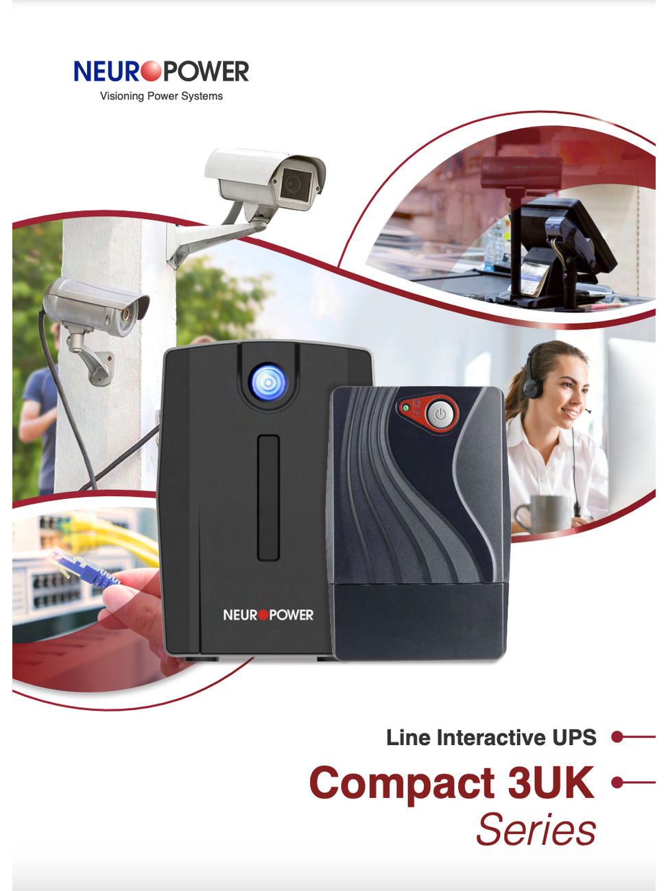 Neuropower UPS 800VA Compact 800i-3UK Backup Battery Build-In AVR Surge Spike Protection ...