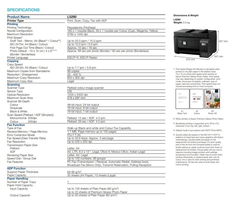 Epson L4260 AIO InkJet Printer/ Duplex Print Scan Copy Wireless / Epson ...