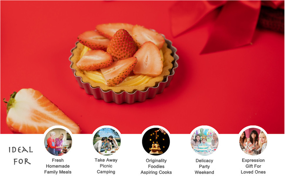 [CHEFMADE.os] 4"Non-stick Pie Tart Mould Removable Bottom Acuan Cheese ...