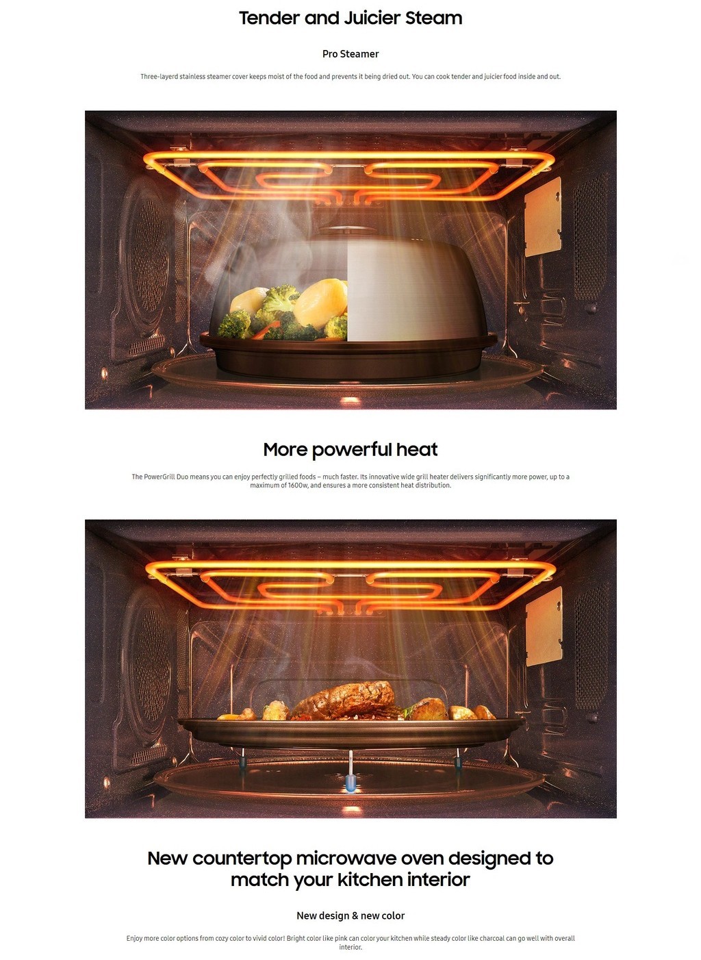 Samsung Convection Microwave Oven Hot Blast Air Fry Steam Auto Cook ...