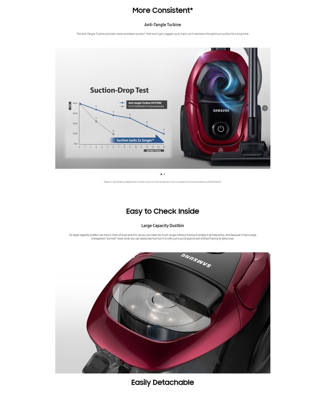 Samsung Anti-Tangle Turbine Canister Bagless (370W/2L) VC18M31A0HP/ME | Shopee Malaysia