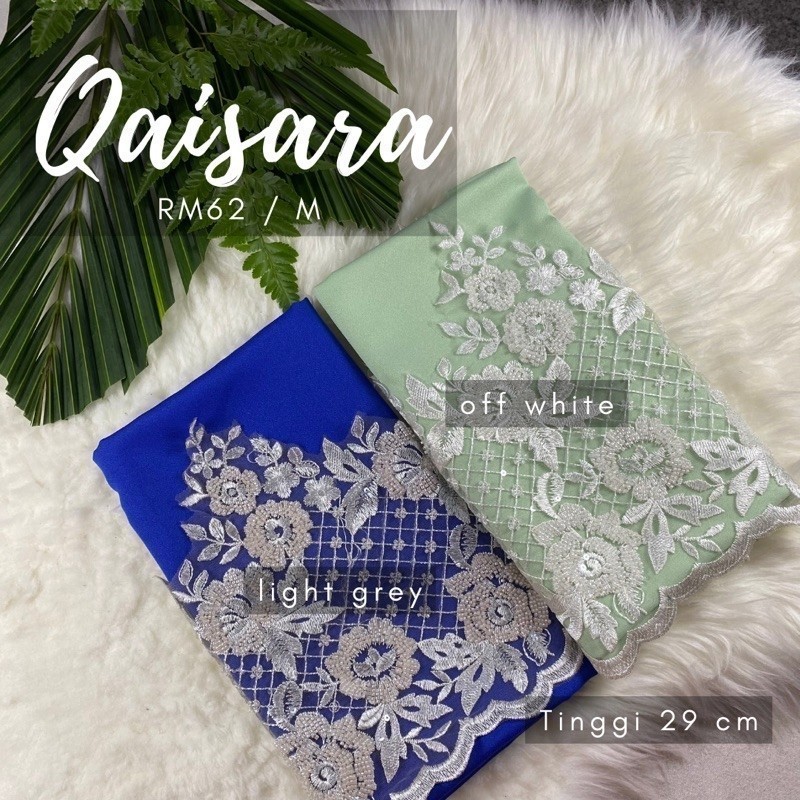 Qaisara beaded manik border bridal lace 28cm pengantin | Shopee Malaysia