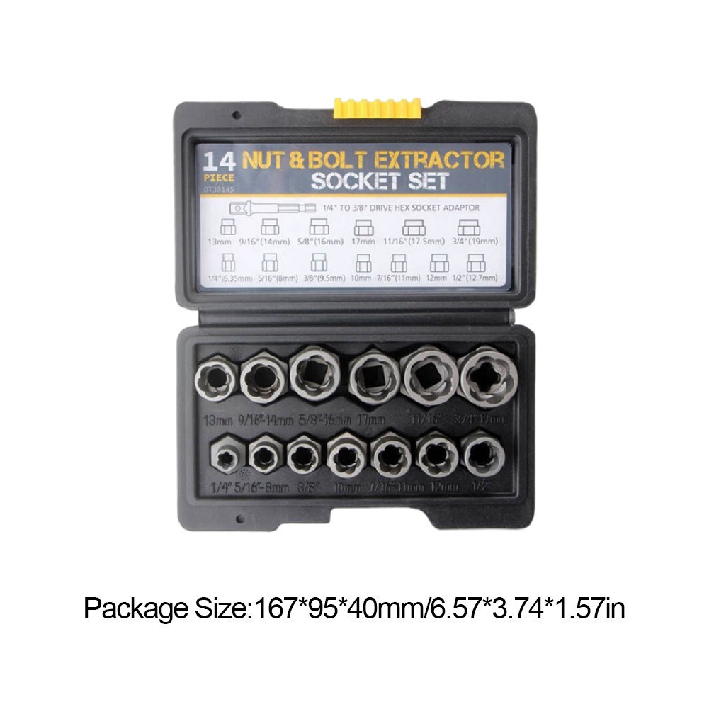 14 Pieces Bolt Extractor Tool Set Damaged Bolt Nut Remover Extractor ...