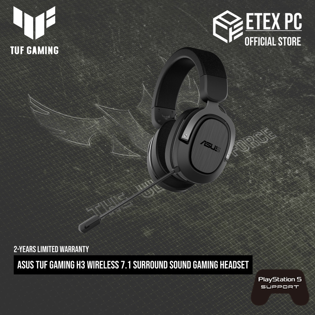 ASUS TUF Gaming H3 Wireless 7.1 Surround Sound Gaming Headset - Black ...
