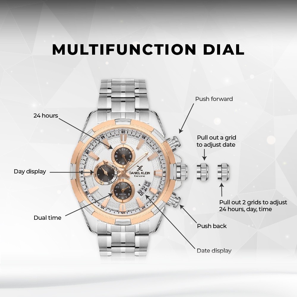 Daniel Klein Automatic Skeleton Men's Chronograph Watch DK.1.13564-1 ...