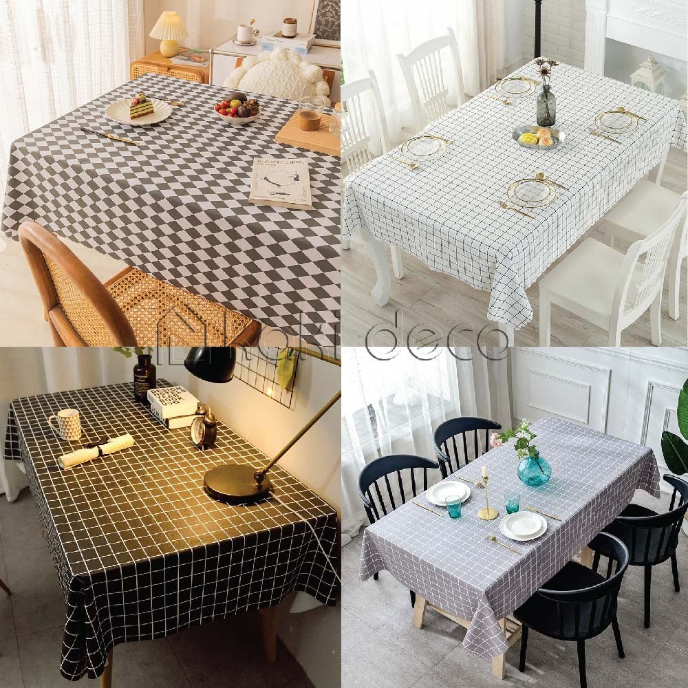 KakiDeco PVC Table Cloth Pure Color⭐Water Proof Table Cover Kain Meja ...