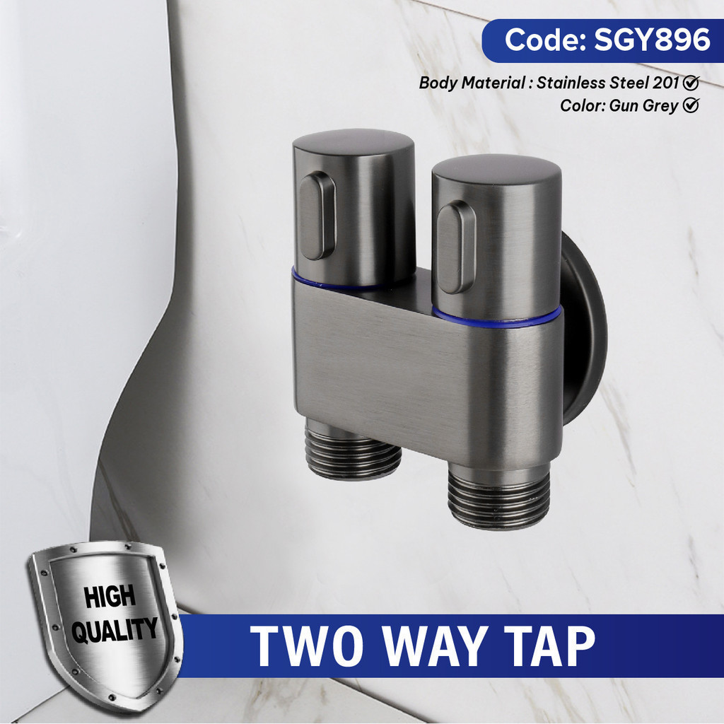 MMALL Stainless Steel 201 GUN GREY ONE INTO TWO OUT DOUBLE Control ...