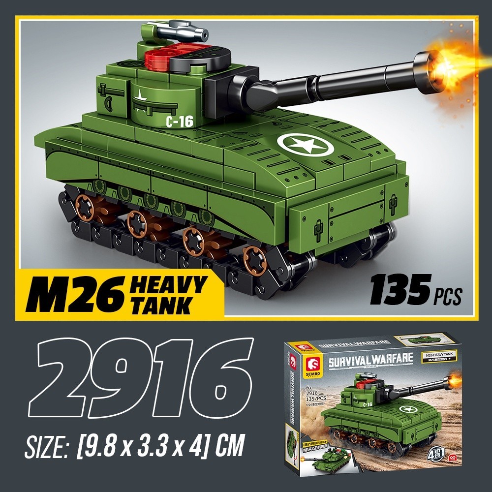 [4 IN 1] Sembo Block 2916-2919 Survival Warfare Series Tank Military ...
