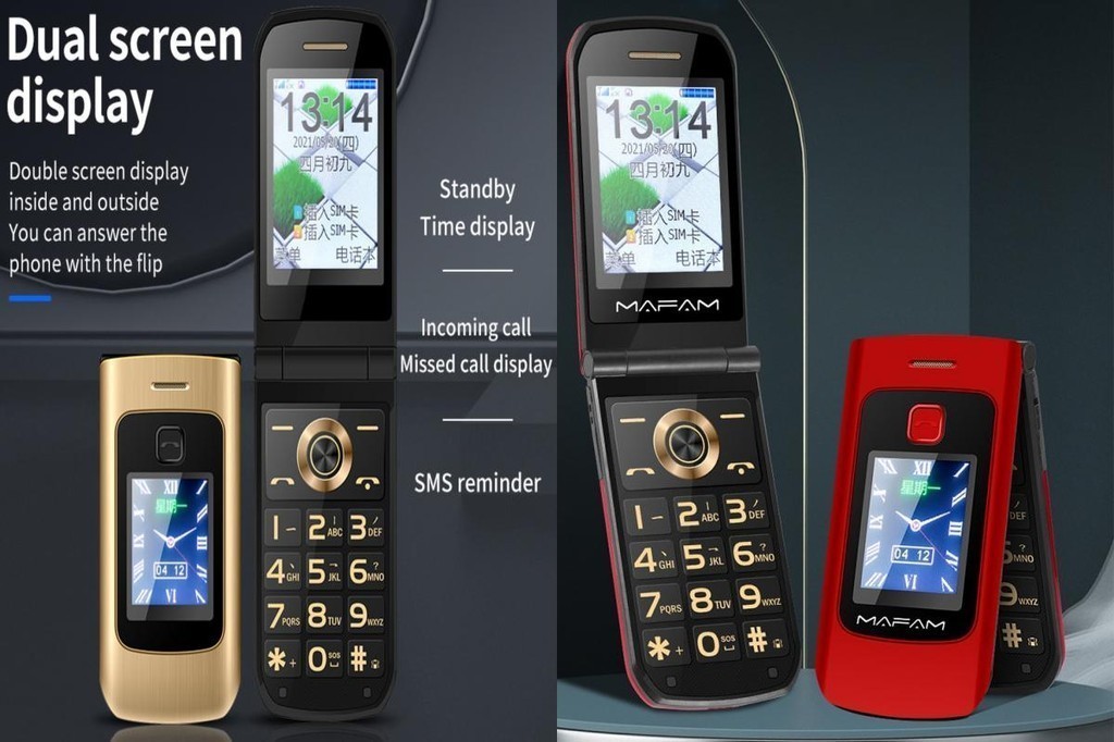 HUARMEY Mafam F301 Keypad Phone Multifunctional Dual-Display Screen Dual-Card Dual Standby ...
