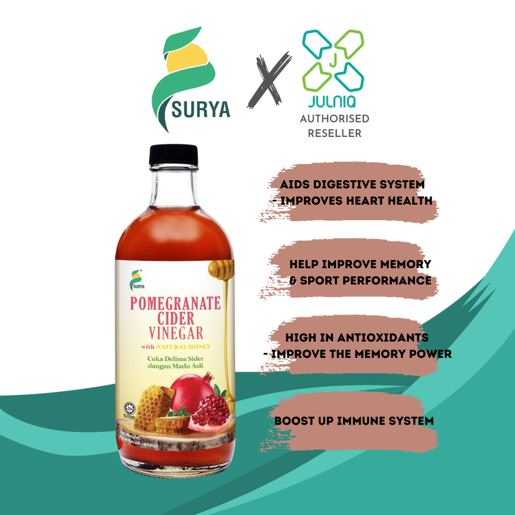 [EXPIRY 2025/2026] SURYA Apple / Pomegranate / Guava Cider Vinegar 450ml | Shopee Malaysia