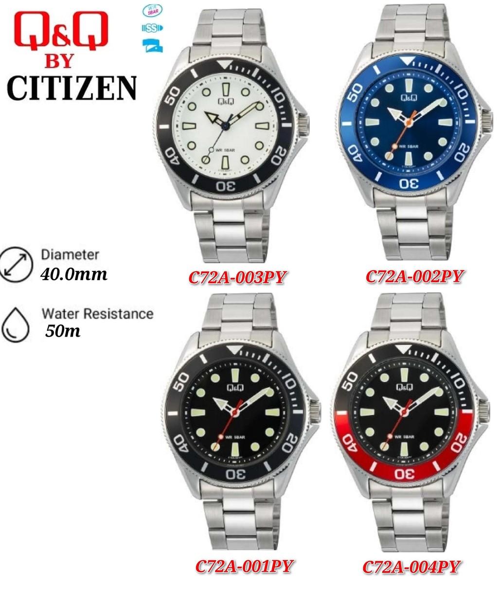 Q&Q Watch by Citizen C72A Men Analog Watch with Silver Stainless Steel Strap - C72A | Shopee ...