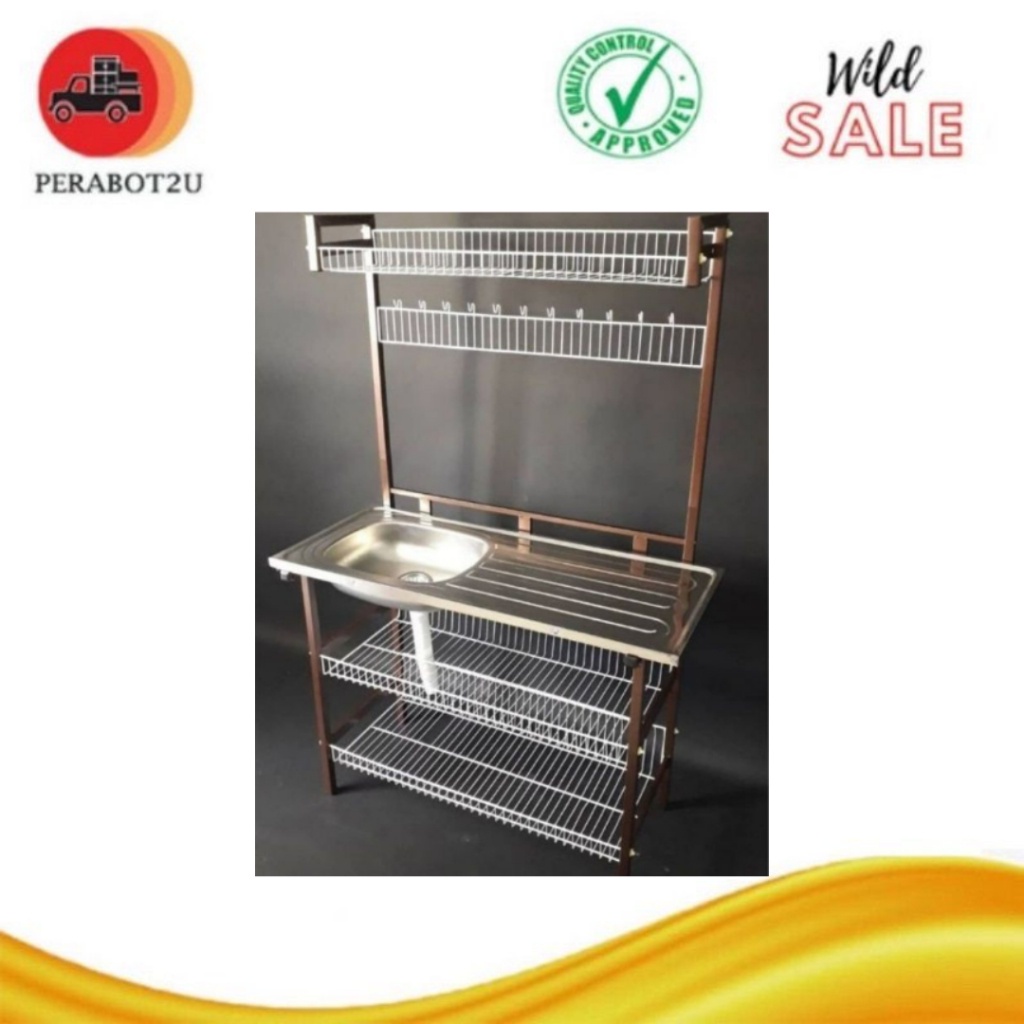 P2U 3V Rak Besi/Rak sinki besi/rak besi tinggi/metal rack/sink rack ...
