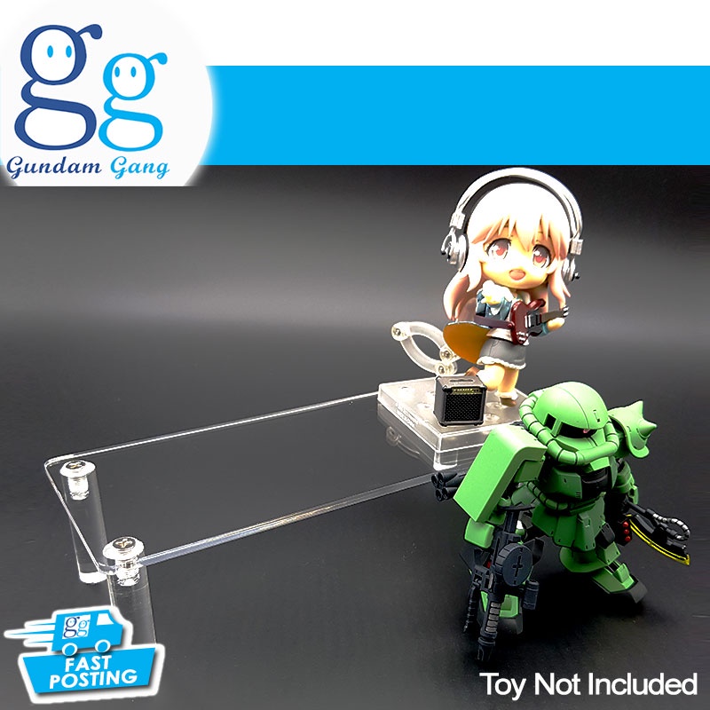 Acrylic Display Stand 20cm Single Layer Anime Gunpla Action Base Clear ...