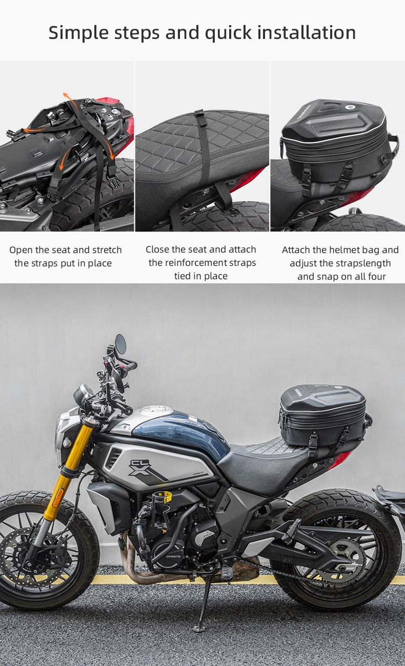 【MY Delivery】ROCKBROS Motocycle Tail Bag Motocycle Helmet Box ...