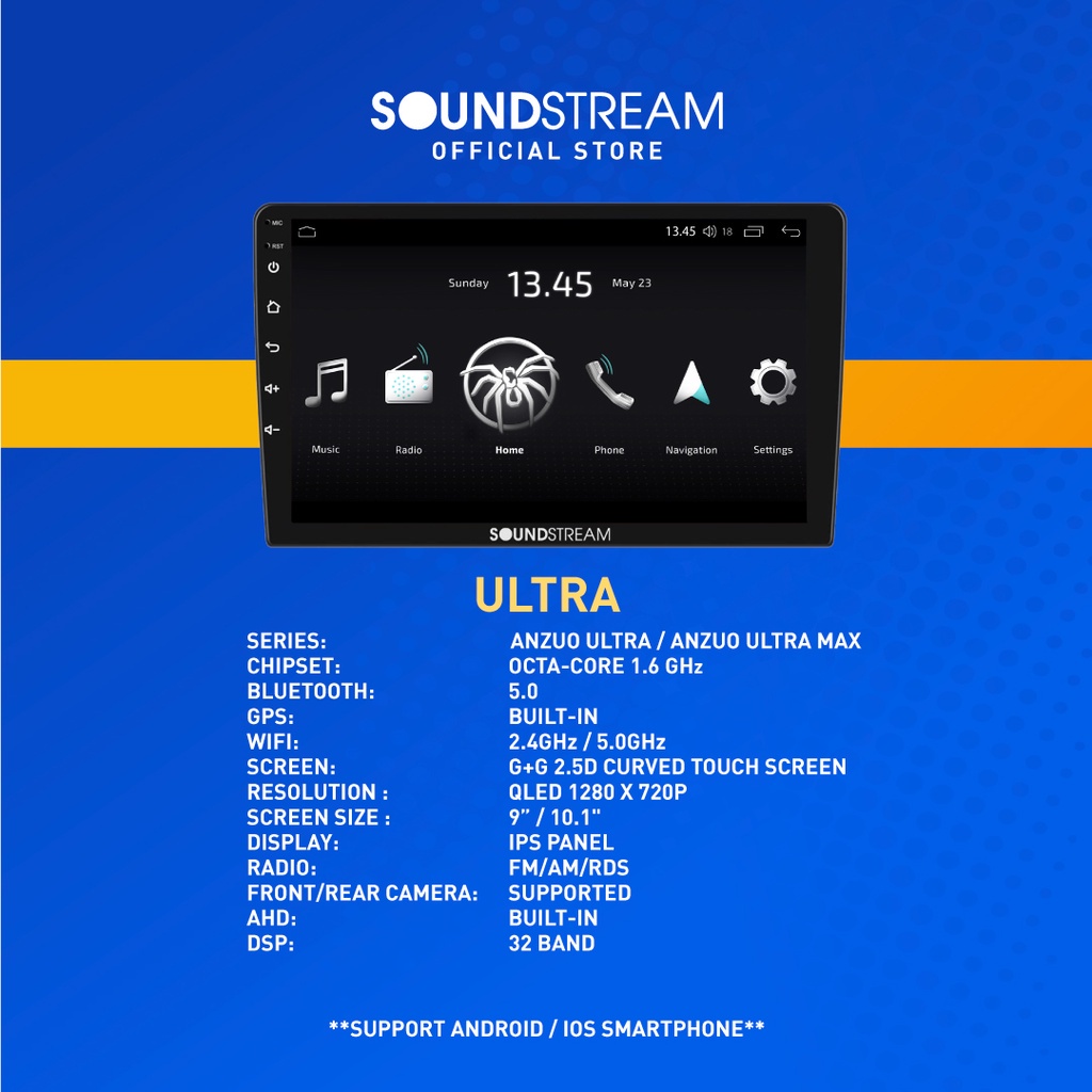 SOUNDSTREAM Anzuo Ultra DSP & 4G SIM Car Android Player (9"/10"/ 2 ...