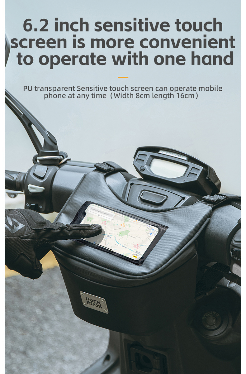 【MY Delivery】ROCKBROS Motorcycle Bag Box Motor Front 6.2 Inches ...