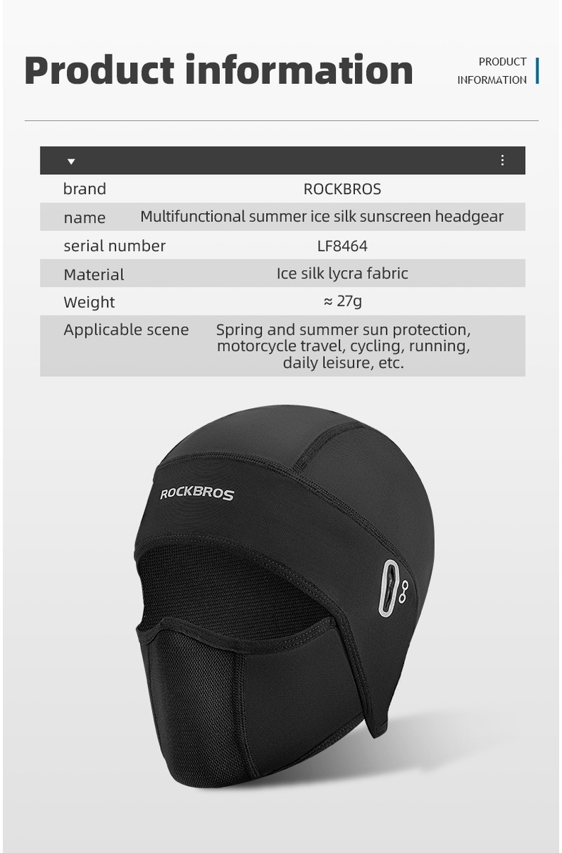 【MY Delivery】ROCKBROS Cycling Mask Sunscreen Summer Ice Silk Full Face ...