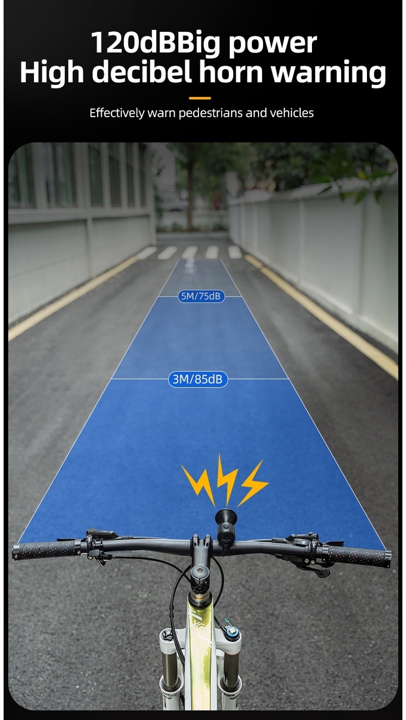 【MY Delivery】ROCKBROS Bike Electronic Bell 120DB Loud Sound Waterproof ...