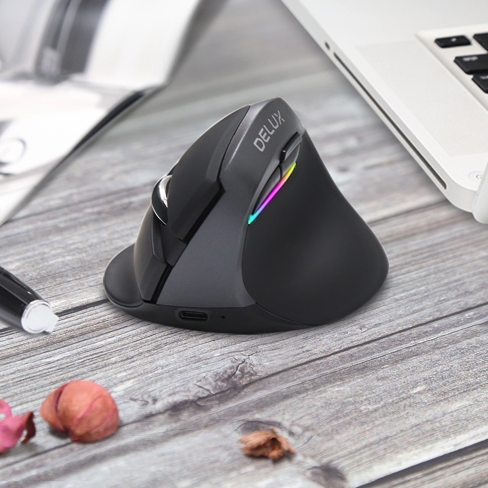 【NORGB】Delux M618 Mini Ergonomic Vertical Mouse Wireless Gaming Mouse ...