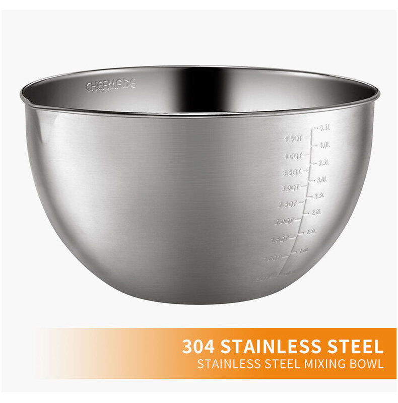 [CHEFMADE.os] SS304 Stainless Steel Mixing Bowl Kitchen Salad Bowls ...