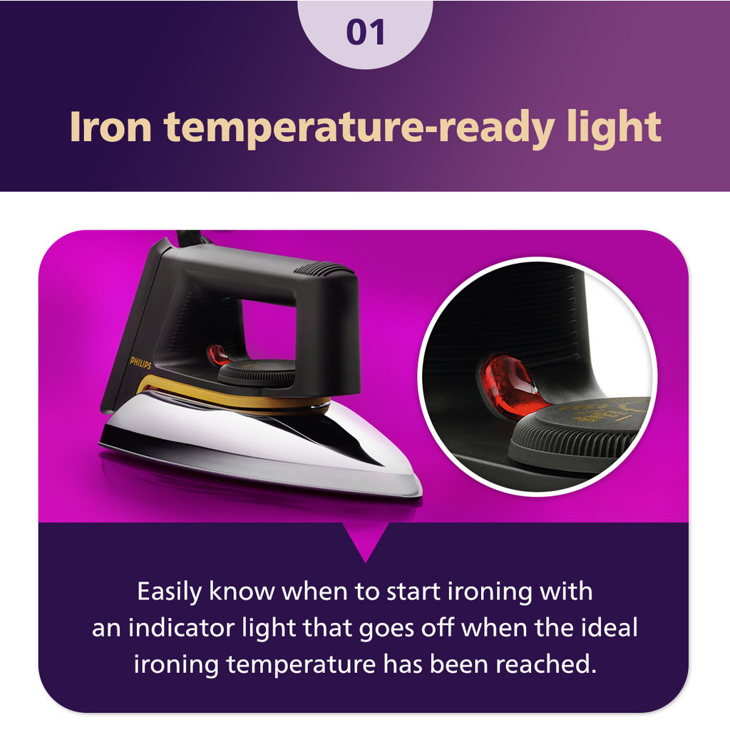 Philips Classic Dry Iron (1000W) HD1172 | HD1172/01 | Shopee Malaysia