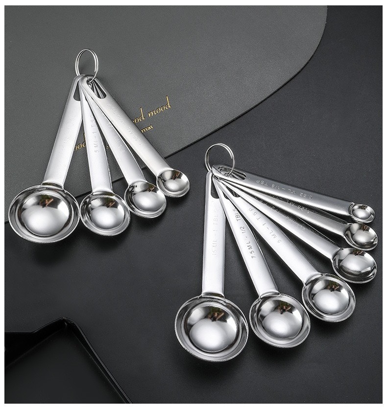 Full Stainless Steel Measuring Spoon and Measuring Cup Set Baking Tools ...