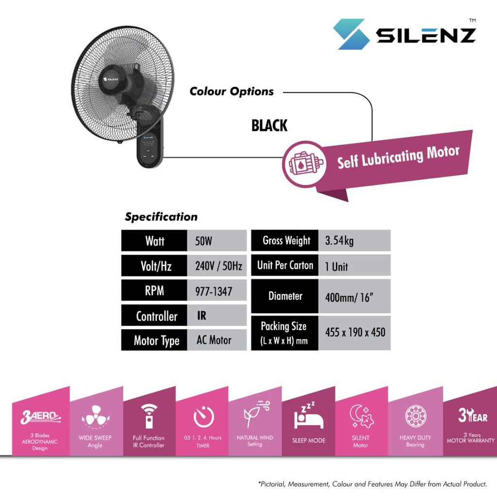 Deka Silenz WF16P / WF26P 16'' Wide Sweep 3 Speed Pull String / Remote ...