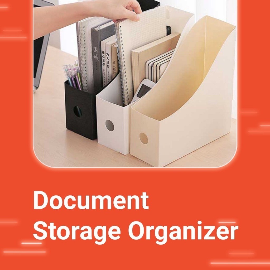 EzLife Foldable Document Storage Organizer Desk Storage Box Office File ...