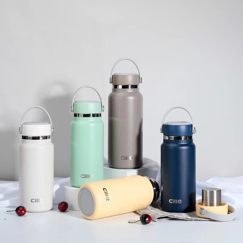Cille 730m/750ml/1L Tea Separating 316SS Stainless Steel Vacuum Flask Thermos Water Bottle ...