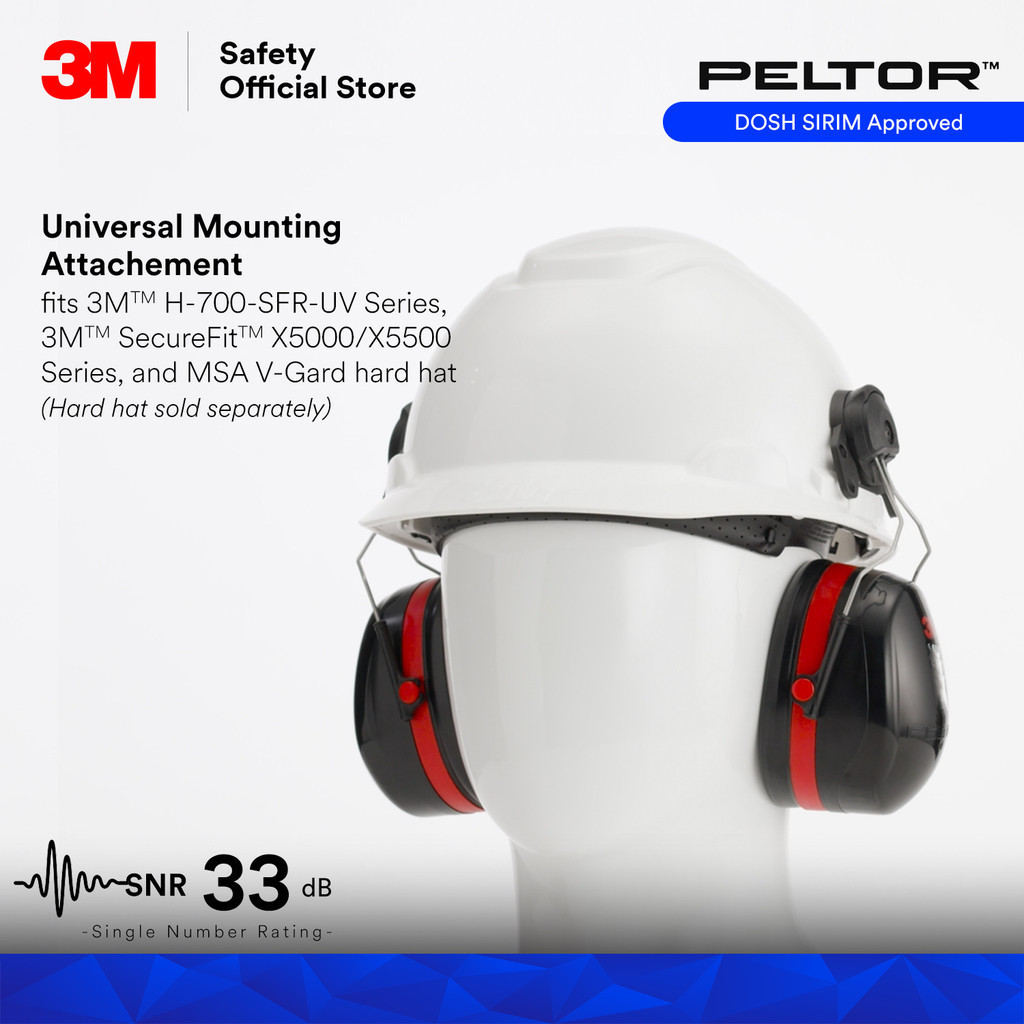 3M™ H540P3E Peltor Optime II Helmet Attached Safety Earmuffs SNR 33 dB ...
