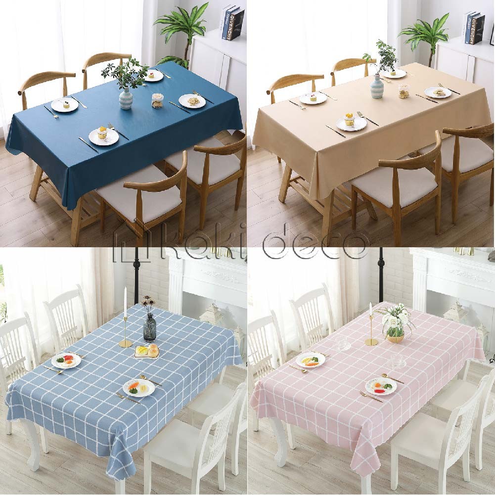 KakiDeco PVC Table Cloth Pure Color⭐Water Proof Table Cover Kain Meja ...