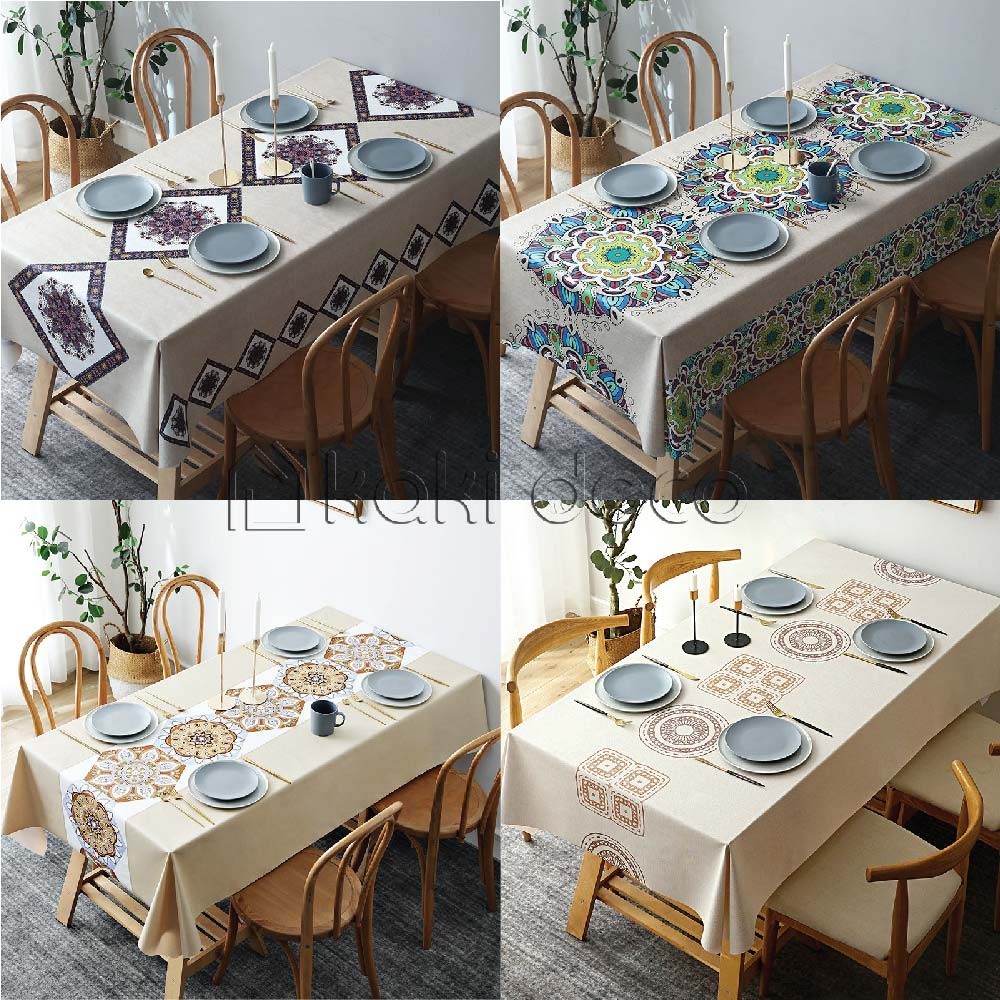 KakiDeco PVC Table Cloth Pure Color⭐Water Proof Table Cover Kain Meja ...