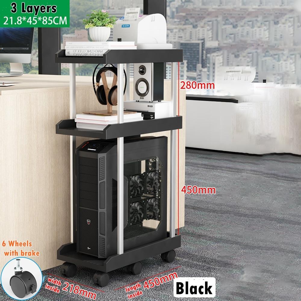 360 Rotating Computer Case Holder Cpu Stand Pc Base Trolley With Wheels ...