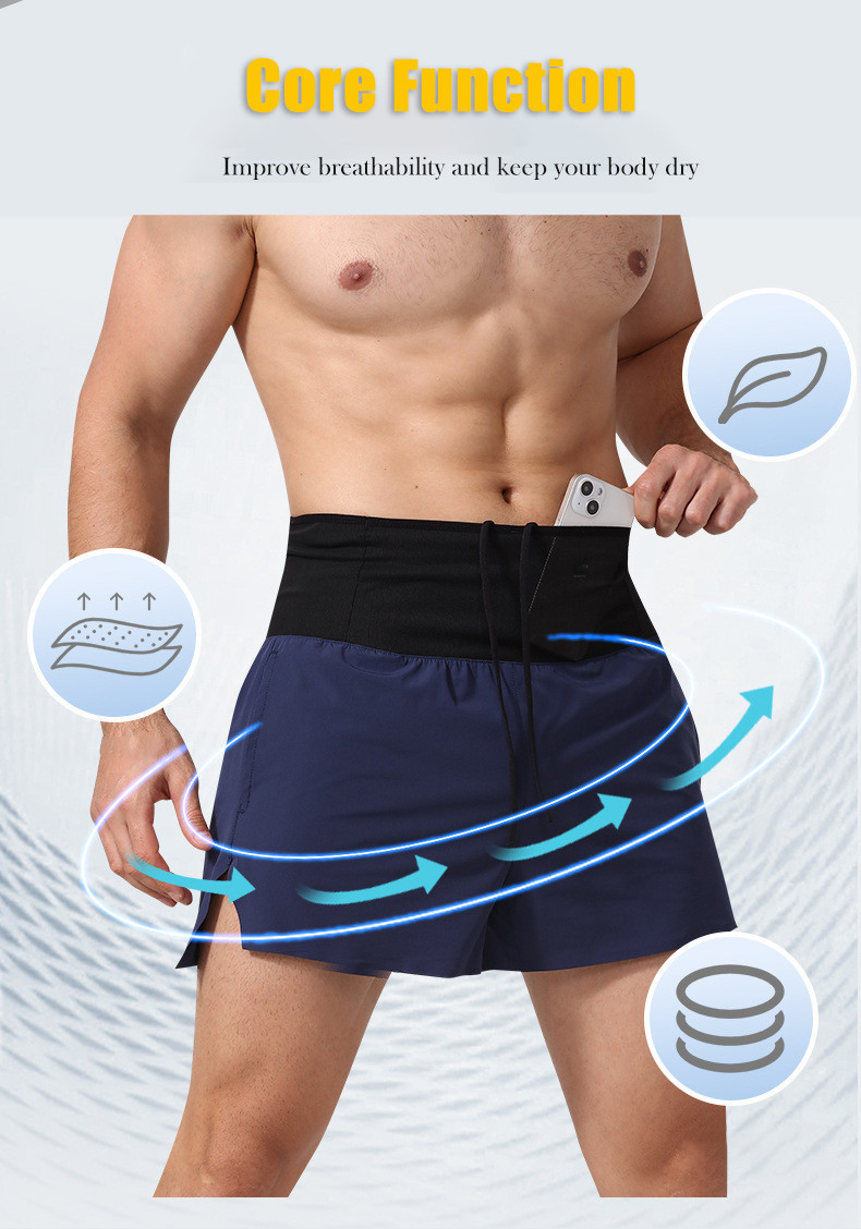 Running Shorts Men 2 In 1 Quick Dry Workout Training Fitness Multi ...
