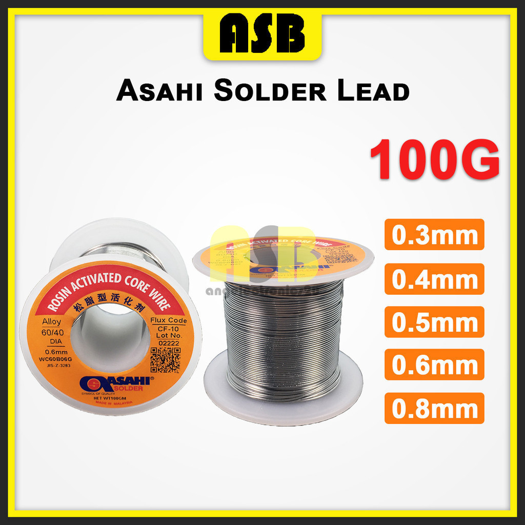 (1pc) 100 gram / 100 g ASAHI Solder Lead 0.3mm / 0.4mm / 0.5mm / 0.6mm ...
