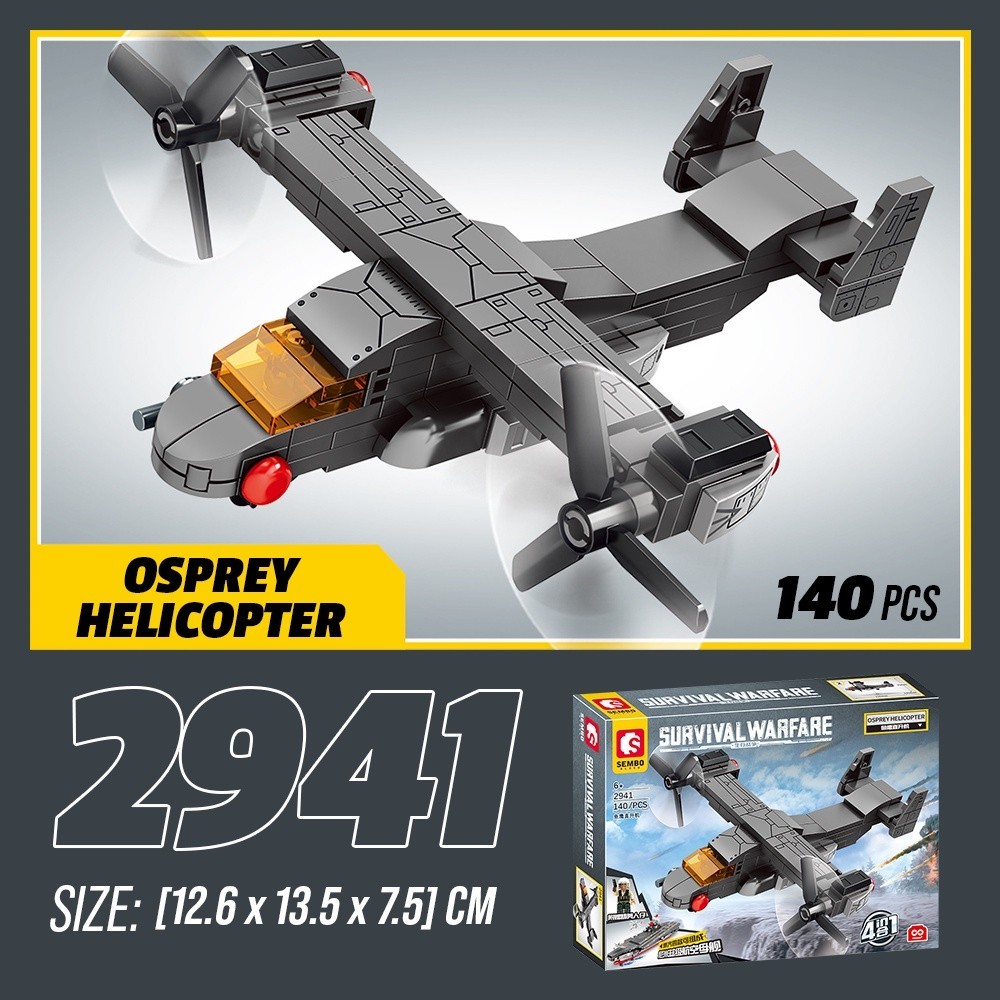 [4 IN 1] Sembo Block 2940-2943 Survival Warfare Series Aircraft Jet ...