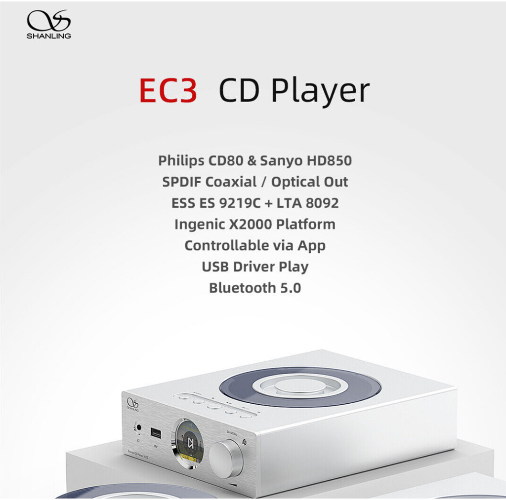 Shanling EC3, Top-Loading CD Player: ES9219C DAC Chip Compact Hi-Fi ...