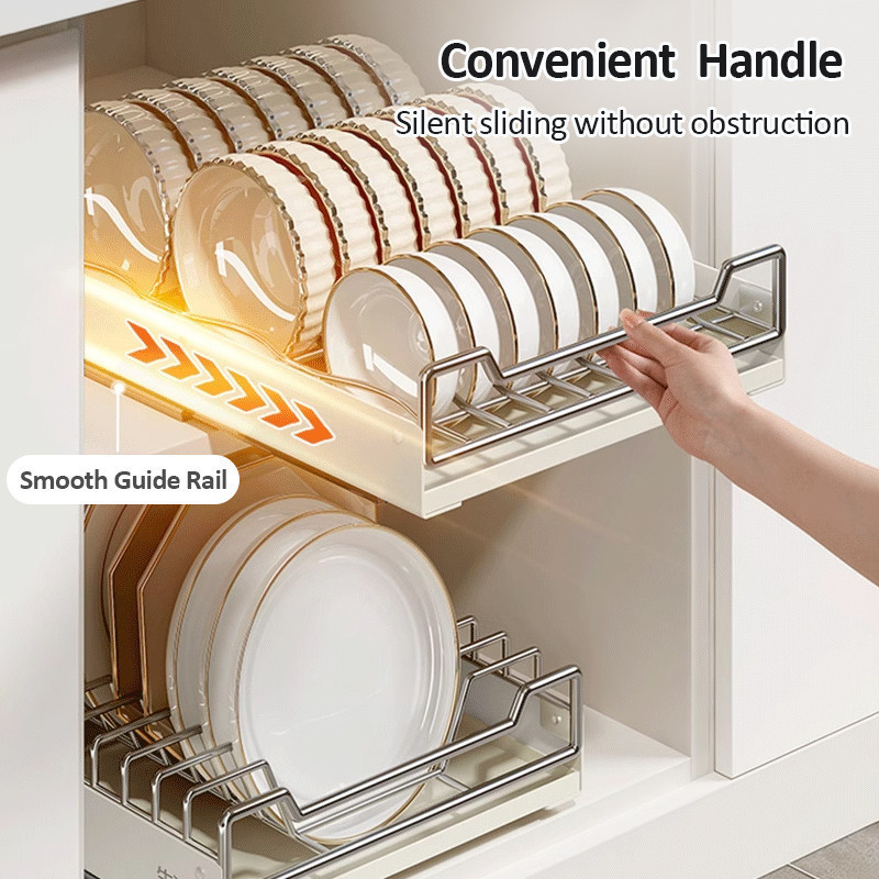 Cambond【304 Stainless Steel】Pull-out Basket for Kitchen Cabinet Dish ...
