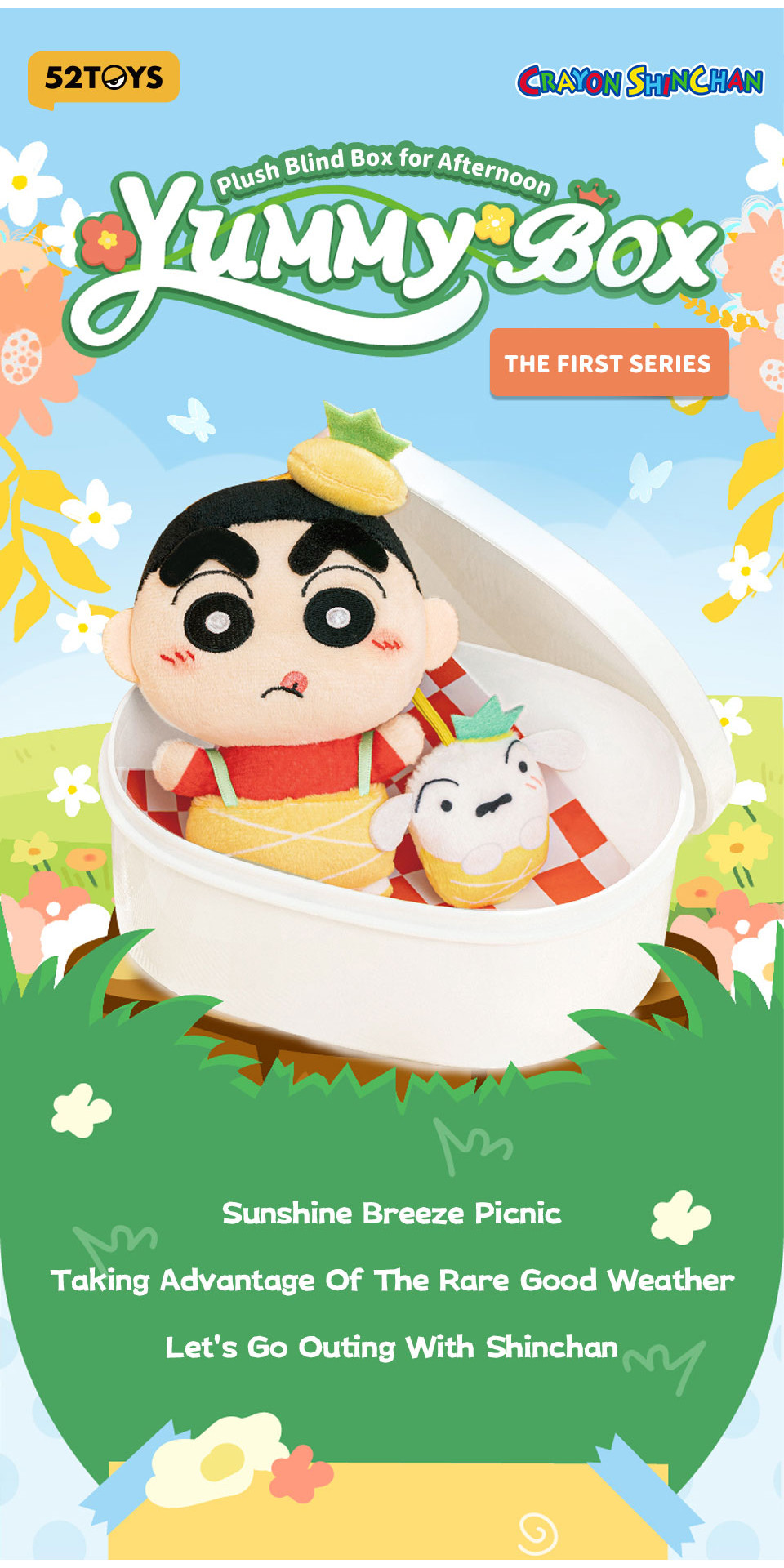 52TOYS YUMMY BOX - Crayon Shinchan - Tea Time Plush Blind Box Series ...