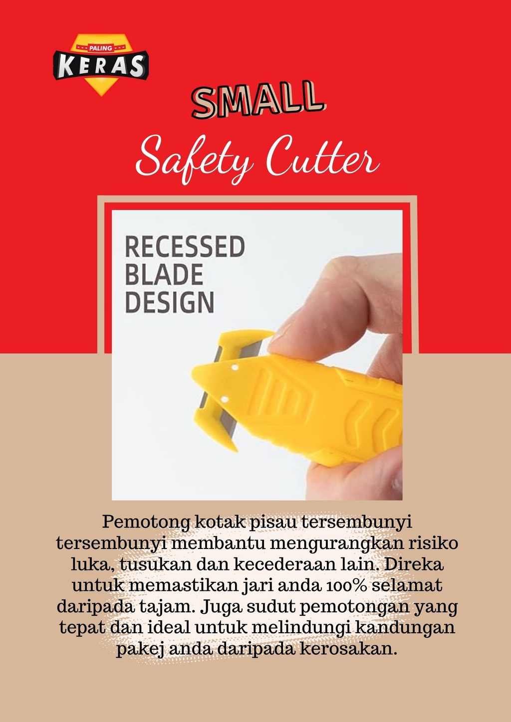 PalingKeras-Safety Cutter Multi-purpose Unboxing Cutter Steel Hook ...