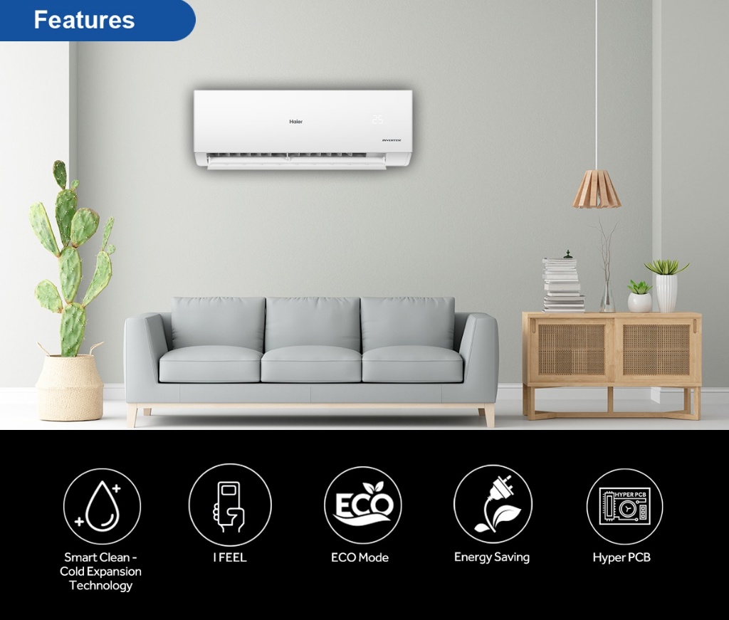 [4 Star] Haier 2.0HP Inverter Air Conditioner / Smart Clean & Dry ...
